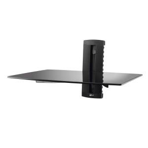 Black DVD DVR VCR Wall Mount Bracket Component Shelf